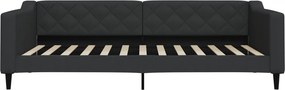 Válenda s přistýlkou a zásuvkami černá 100 x 200 cm textil 3197469