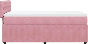 Box spring postel s matrací růžová 100x200 cm samet 3289973