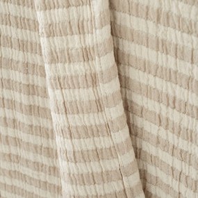 Bavlněná deka v přírodní barvě 150x200 cm Cotton Muslin Stripe – Bianca