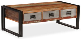 Konferenční stolek se 3 zásuvkami recyklované dřevo 100x50x35cm 244941