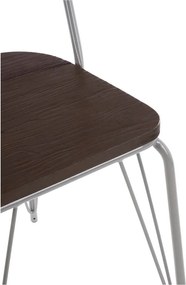 Šedá/v tmavě přírodní barvě jídelní židle z jilmového dřeva District – Premier Housewares