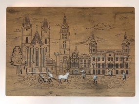 Li-Go "Hradec Králové" světelný obraz 230V 100x70 cm provedení povrchu: bříza