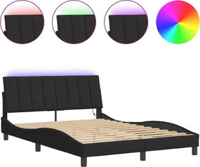 Rám postele s LED osvětlením bez matrace Hanko černý 140 x 200 cm samet 3213783