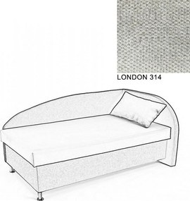 Dřevona - Elitte Čalouněná postel AVA NAVI, s úložným prostorem, 120x200, pravá, LONDON 314