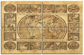 Obraz na plátně - Starodávná  mapa světa 1100C (150x100 cm)