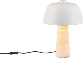 Bílá/béžová stolní lampa s kovovým stínidlem (výška 41 cm) Timba – Trio Select