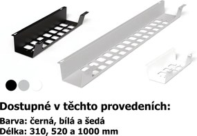 In-Design Držák kabelů a zásuvek pod stůl BOXIT V bílý Šířka držáku kabelu: 310 mm