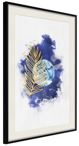 Plakát Magická rostlina - abstraktní kompozice měsíce v akvarelovém motivu