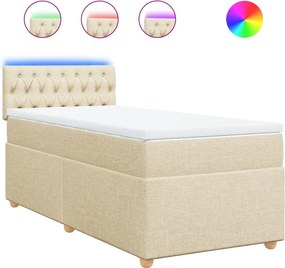 Box spring postel s matrací krémová 90x200 cm textil 3288875