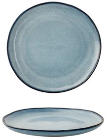 Modrý dezertní talíř s glazurou