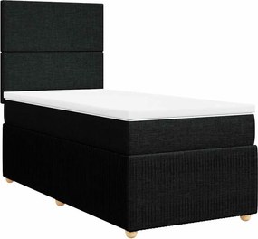 Box spring postel s matrací černá 100 x 200 cm textil 3294262
