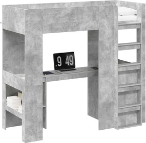 Rám patrové postele se stolem Betonově šedá 75 x 190 cm 3410430