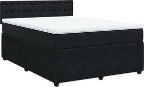 Box spring postel s matrací černá 140 x 190 cm samet 3287748
