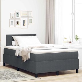 Postel s boxspringem s čelo Tmavě šedá a bílá 120 x 190 cm 3337504