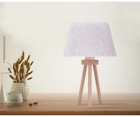 Duolla - Stolní lampa BOUCLE 1xE27/15W/230V pr. 28 cm bílá/dřevo
