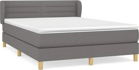 Box spring postel s matrací tmavě šedá 140x200 cm textil 3126886