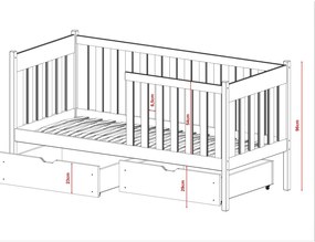Legno Dětská postel Alice šedá Rozměr (cm): 80x180