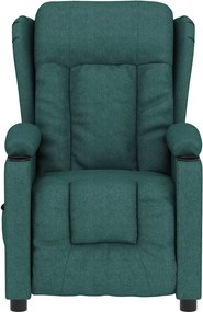 Elektrické polohovací křeslo tmavě zelené textil 3098783