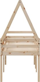 Patrová postel se střechou 75 x 190 cm masivní borové dřevo 3282101