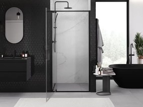 Mexen Exo sprchové dveře otočné 60 cm, transparentní, černé - 8181-060-000-70-00
