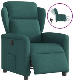 Elektrické polohovací křeslo tmavě zelené textil 3303120