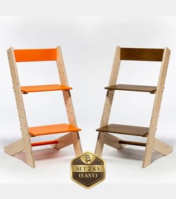 Lucas Wood Style - rostoucí židle EASY LINE zvýhodněný set 2 ks -  oranžová + kaštan