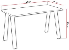 Industriální jídelní stůl KLEAN 1 - bílý / černý mat