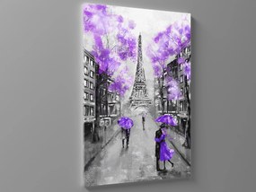 Liox Obraz olejomalba Paříž fialová Rozměr: 65 x 100 cm