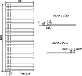 Mexen Neptun, topné těleso 1200 x 500 mm, 456 W, bílá, W101-1200-500-00-20