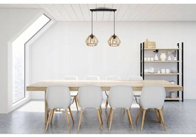 Závěsné svítidlo Timber, 2x dřevěné stínítko