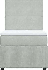 Box spring postel s matrací světle šedá 100x200 cm samet 3292256