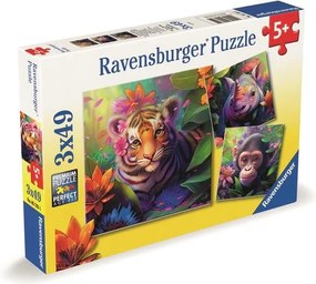 Puzzle ravensburger 057351 zvířátka z džungle 3x49 dílků
