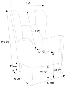Křeslo ušák Next | VÝBĚR TKANIN