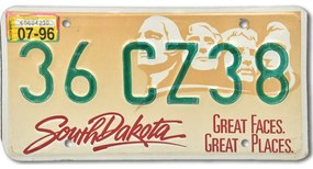 Americká SPZ South Dakota Great Faces Sand