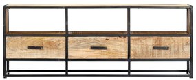 TV stolek Nevio - masivní mangovníkové dřevo | 120x30x45 cm