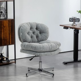 Kancelářská židle HOMCOM, ergonomická kancelářská židle s houpací funkcí, měkký a čalouněný sedák, výškově nastavitelná otočná židle se vzhledem lnu,…