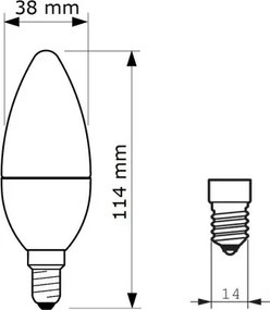 Philips CorePro candle 7-60W E14 840 / LED žárovka / svíčka / E14 / 80