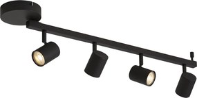 Moderní černé 4-světelné stropní bodové svítidlo GU10 50mm vč. podsvícení a 3-cestného vypínače - Back Up