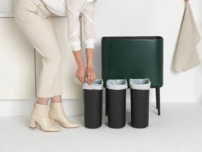 Brabantia BO TOUCH BIN Dotykový odpadkový koš 3x11 l - tmavě zelená