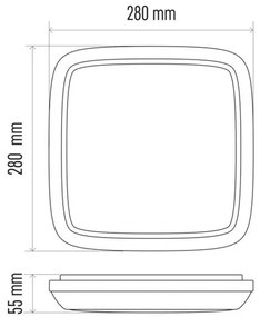 Emos lighting LED přisazené svítidlo DORI IP54, ø 280 mm, 24W Teplota světla: 4000 K, Tvar: Čtveraté