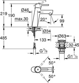 Grohe Concetto - Umyvadlová baterie s výpustí Push-Open chrom
