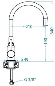 ALVEUS 1144429-Dřezová baterie s flexibilním ramínkem MINTAS 34 cm ocel/béžová