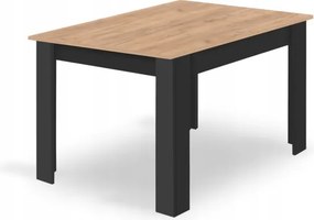 Jídelní stůl 120×80 cm Craft černý, se čtyřmi židlemi LIBRA šedé
