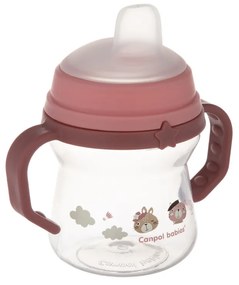 Canpol babies Hrneček se silikonovým pítkem FirstCup BONJOUR PARIS 150ml růžový