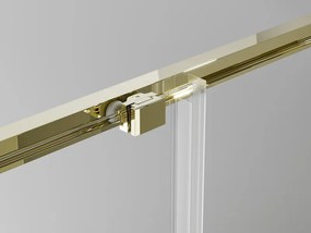 Mexen Exo, posuvné sprchové dveře 155 cm, čiré sklo, zlatá, 8151-155-000-50-00