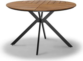 Designový zahradní stůl TULUM natural + 5 ks ratanová židle MARGARITA černá