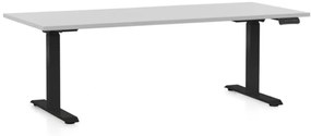 Výškově nastavitelný stůl OfficeTech D, 180 x 80 cm - černá podnož Barva: Bílá
