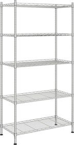 Úložný regál 5 polic 90 x 35 x 180 cm chromovaný 250 kg 324623