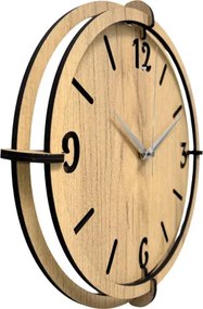Dřevěné nástěnné hodiny 30-50 cm - moderní dubový design hodiny | SENTOP HDF0601-GOLD-OAK