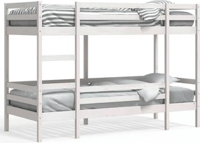 Patrová postel bílá 80 x 200 cm masivní borové dřevo 3284216